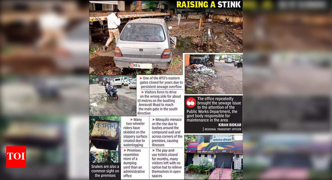 Nagpur RTO Faces Health Crisis Due to Sewage and Mosquito Infestation ...