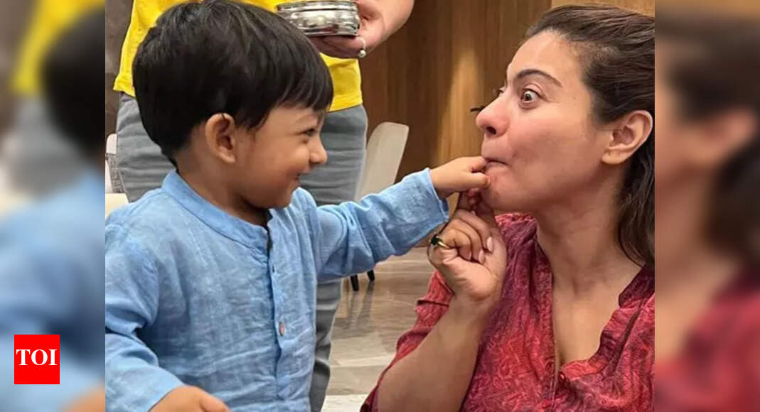 Kajol unleashes her inner child as she plays with son of Ishita Dutta-Vatsal Sheth | Hindi Movie ...
