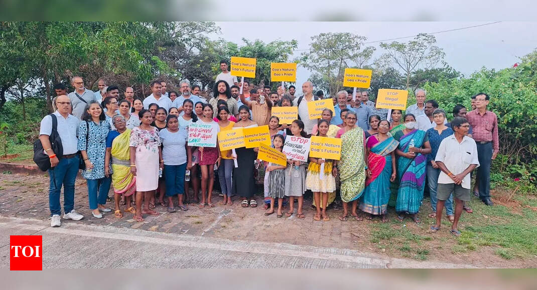 Activists protest tree felling near Raj Bhavan | Goa News - Times of India