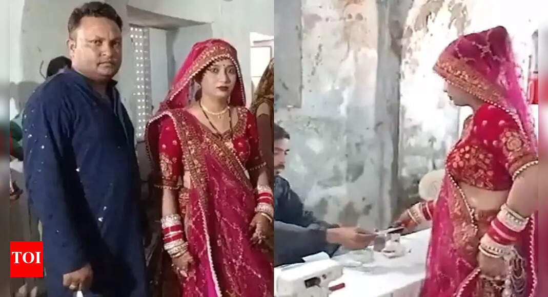 Watch: A day after wedding, bride casts her vote assembly bypoll in ...