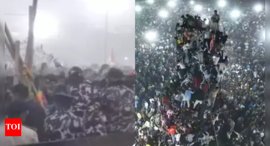 Fans rush to Allu Arjun, Rashmika in Patna; Police resort to lathi ...