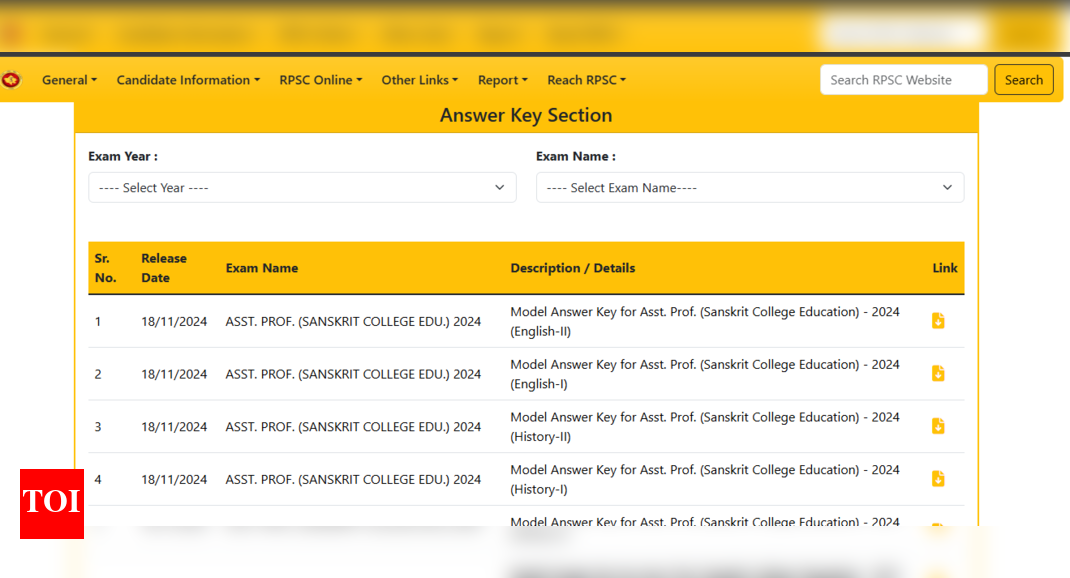 RPSC 2024 assistant professor model answer key released for English and ...