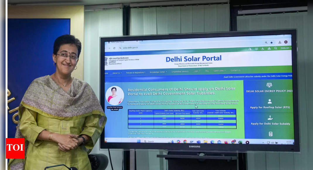 Delhi Solar Portal: Atishi launches Delhi solar portal; will help power ...