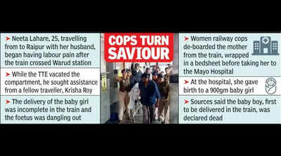 Women railway officers rescue mother and newborn after dramatic train ...