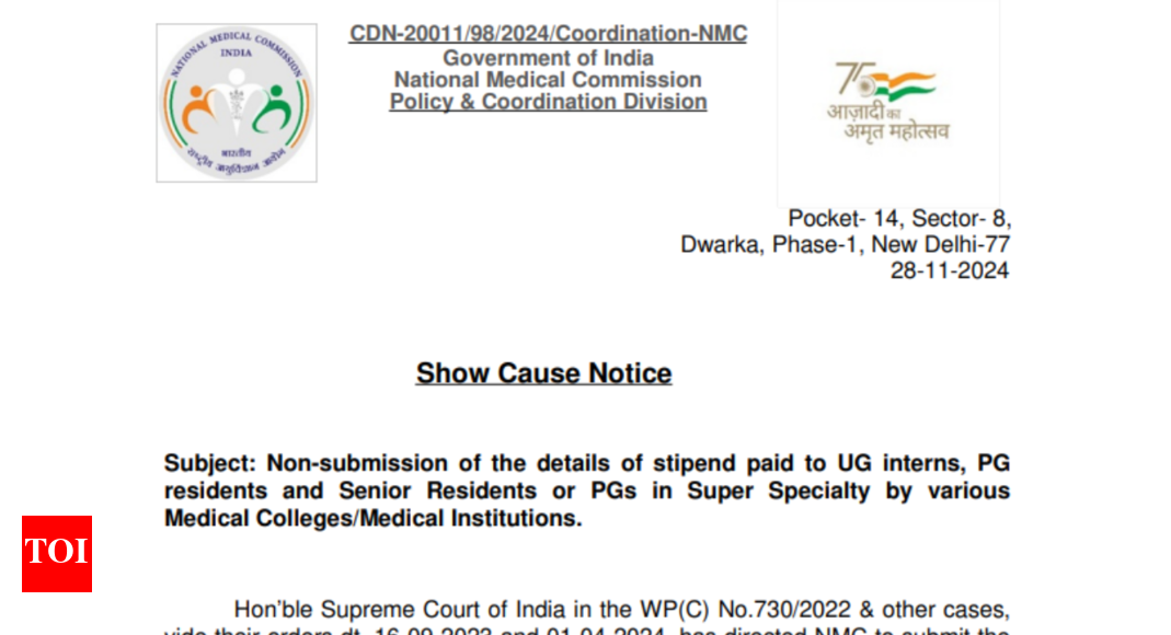 NMC issues show cause notice to medical colleges for not providing ...