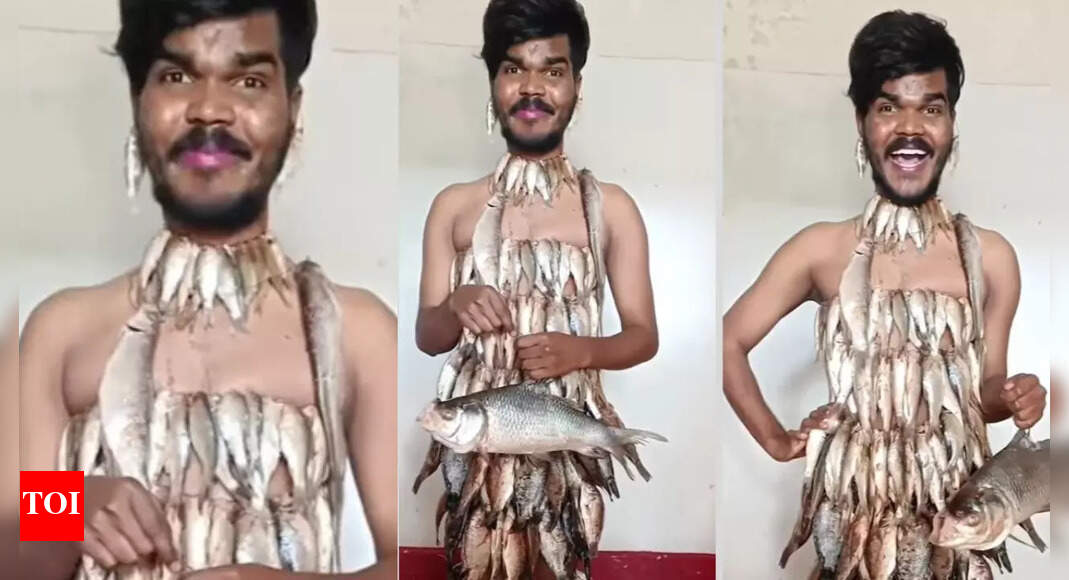 Viral Fish Dress: Influencer goes viral for wearing dress made of ...