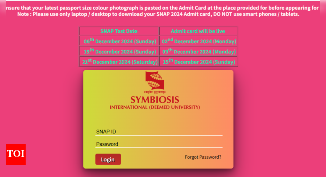 SNAP 2024 admit card released for Test 1: Check direct link here ...