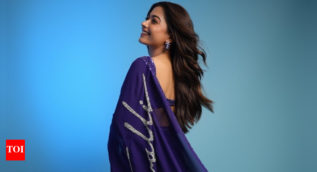 Winter party look aced! Rashmika Mandanna dazzles in a shimmering blue ...