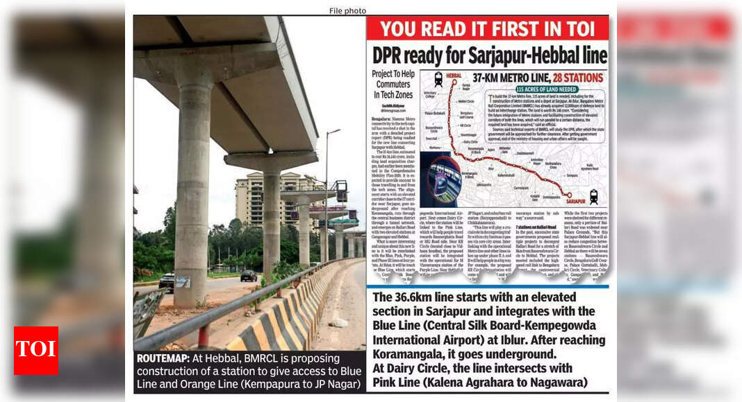 Bengaluru Cabinet Approves Rs28,405 Crore Sarjapur-Hebbal Metro Line ...