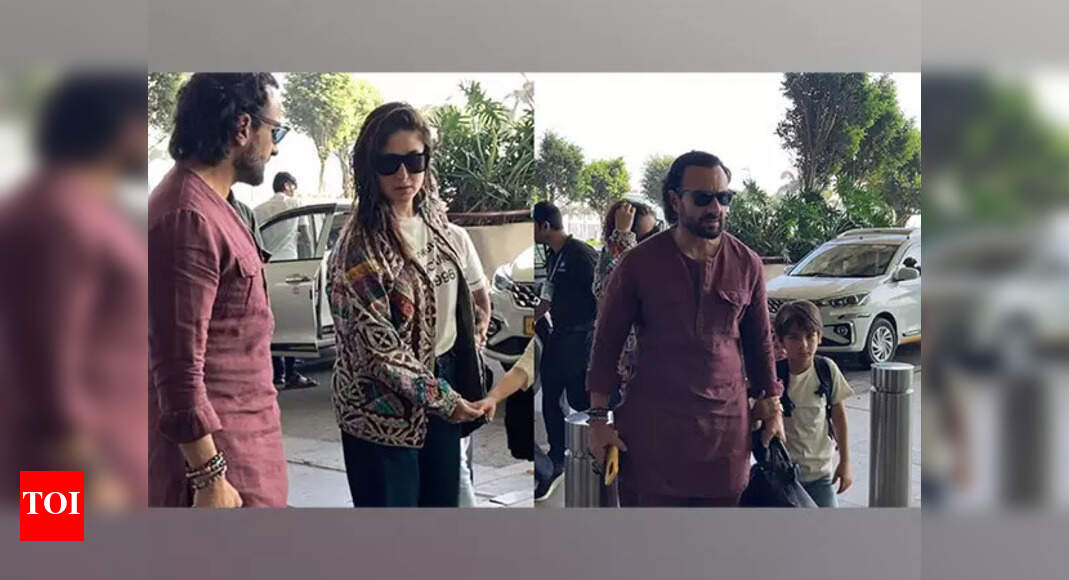 Kareena Kapoor, Saif Ali Khan jet off for vacation with kids Taimur and Jeh | Hindi Movie News ...