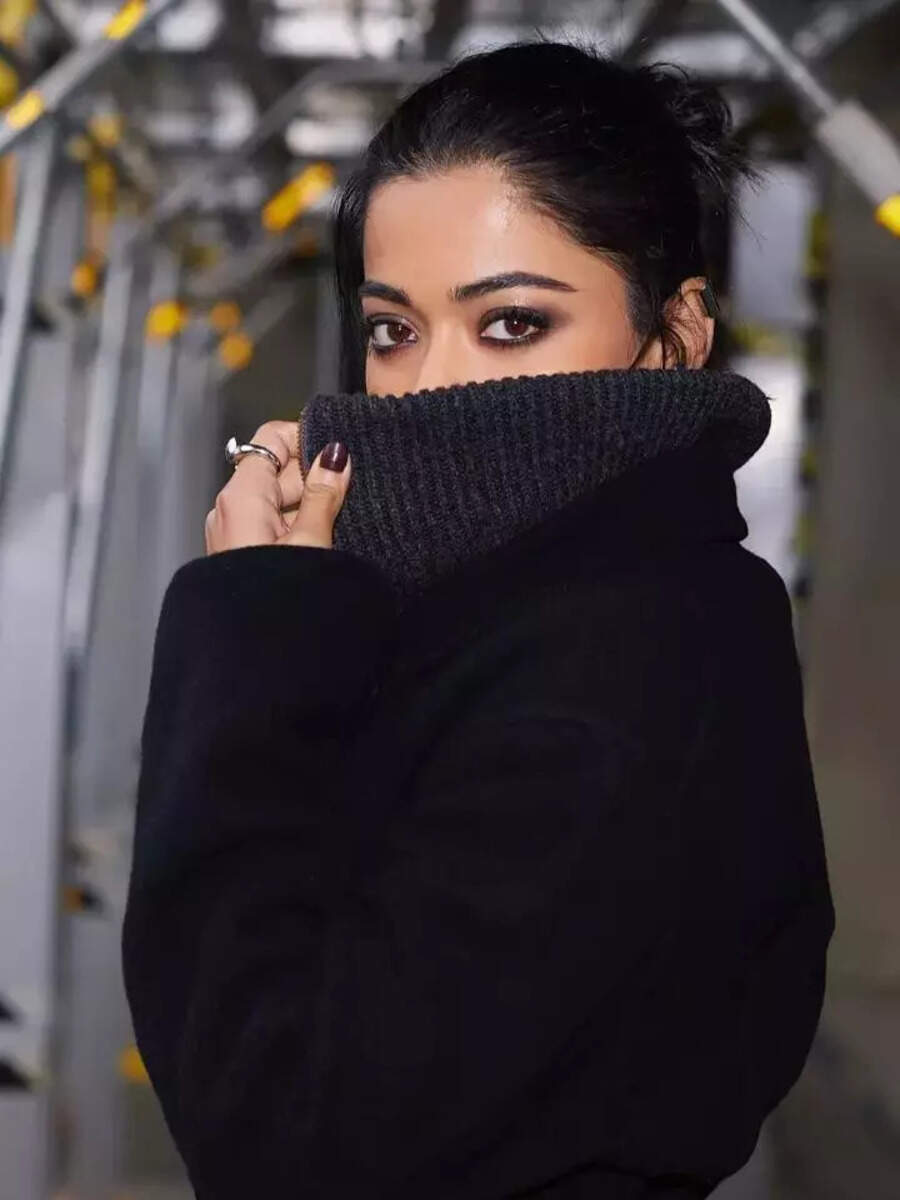Rashmika Mandanna rocks black sequin trench dress | Times of India