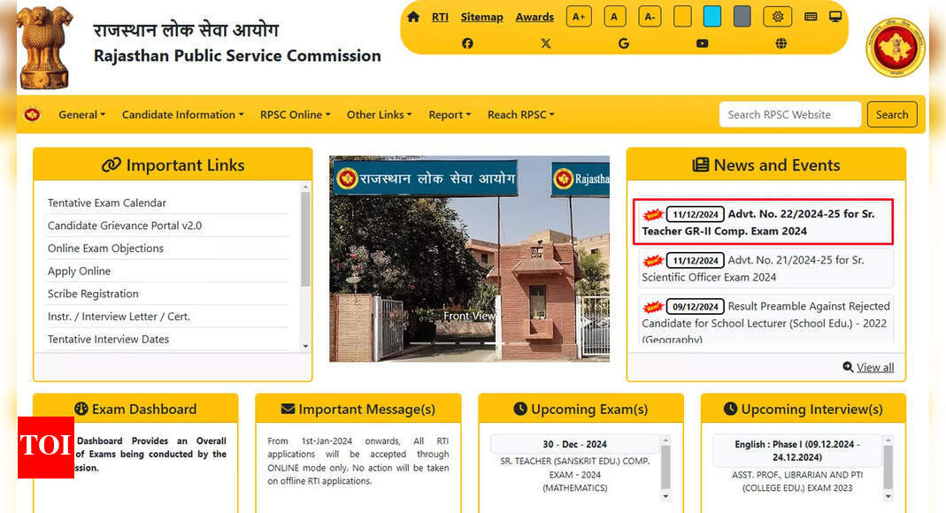 RPSC Teacher Recruitment 2024: Notification for 2129 posts released at ...