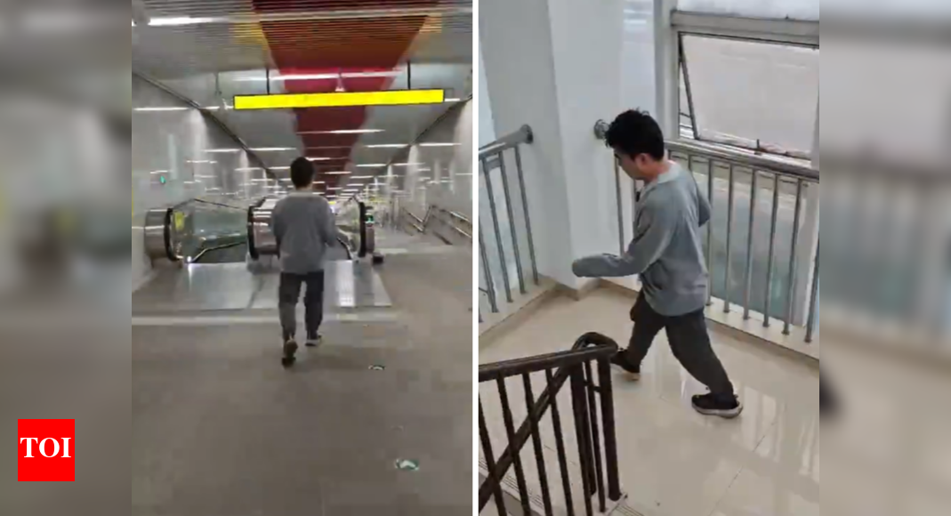 Chinese man travels deep below ground to reach his office; video goes ...