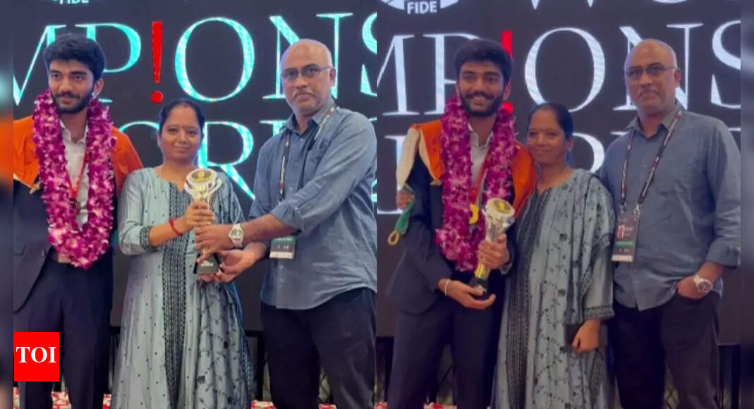 “Moment for life”: D Gukesh’s emotional moment with his mom during ...