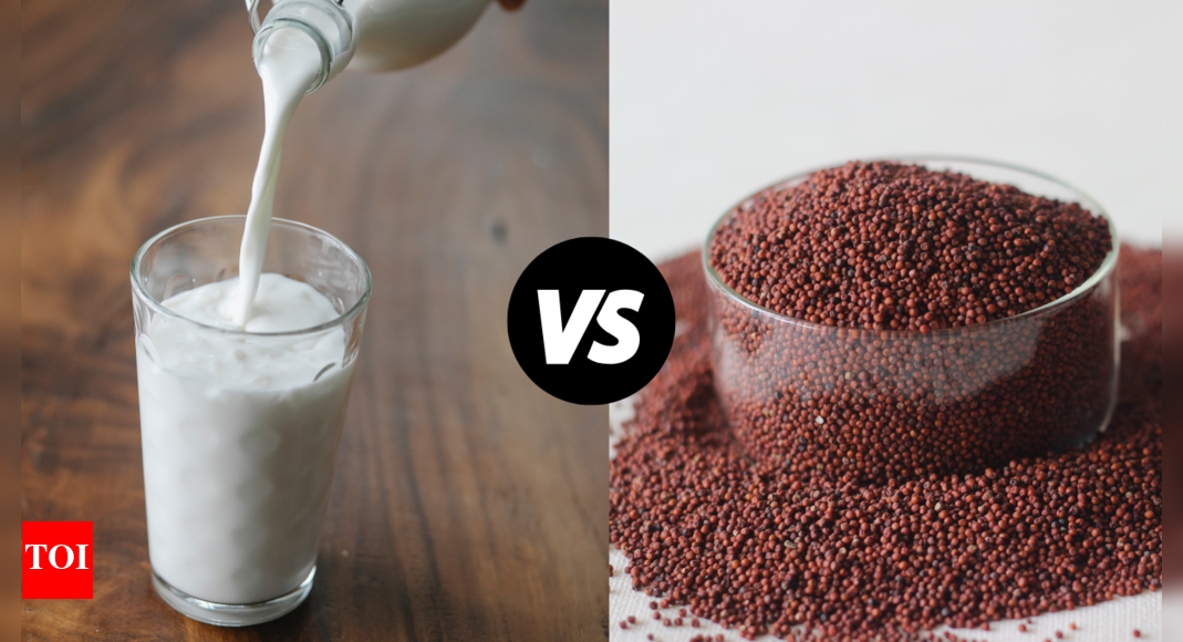 Milk vs. Ragi: Which has more calcium? | - The Times of India