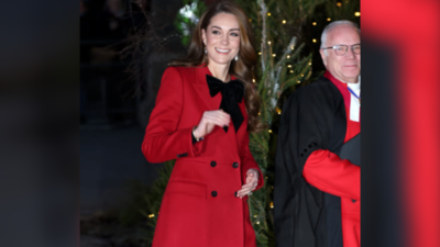 Kate Middleton exudes perfect Christmas spirit in a statement bow dress ...