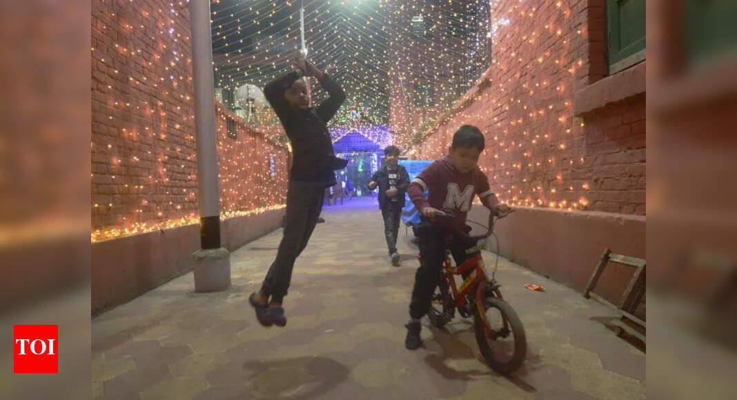 Christmas comes early as lights and tinsel deck up Bow Barracks ...