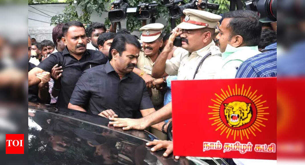 NTK chief Seeman detained during protest against govt | Chennai News ...