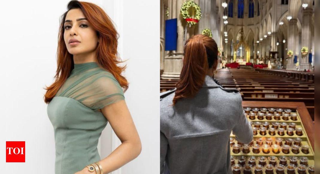 Samantha Ruth Prabhu peacefully begins 2025; lights candles in a church ...