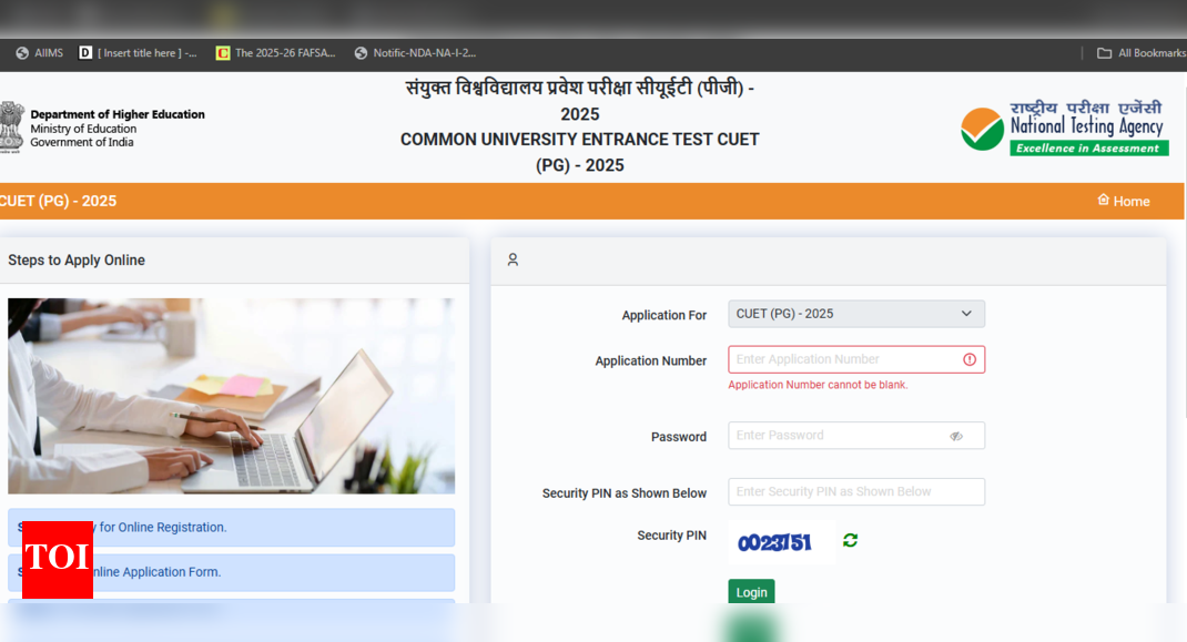 CUET PG 2025 application window opens: Direct link to apply, and other ...