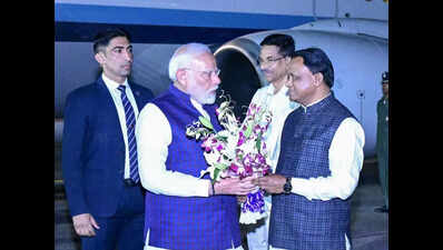 PM gets rousing welcome | Bhubaneswar News - The Times of India