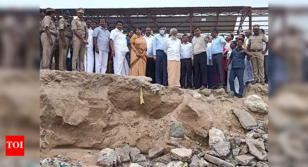 MP inspects beach affected by sea erosion near Tiruchendur temple ...