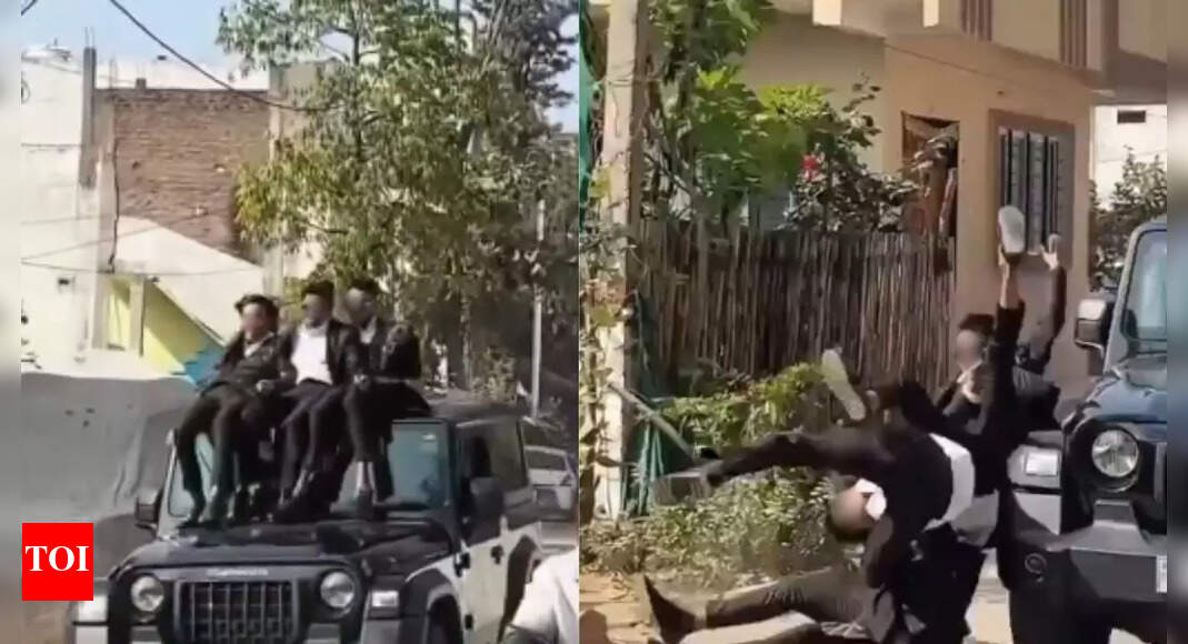 Watch | Madhya Pradesh Class 12 boys fall from moving SUV in risky ...