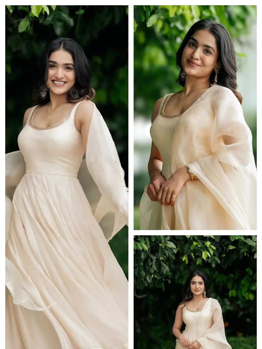 Saniya Iyappan’s ethereal elegance in ivory | Times of India