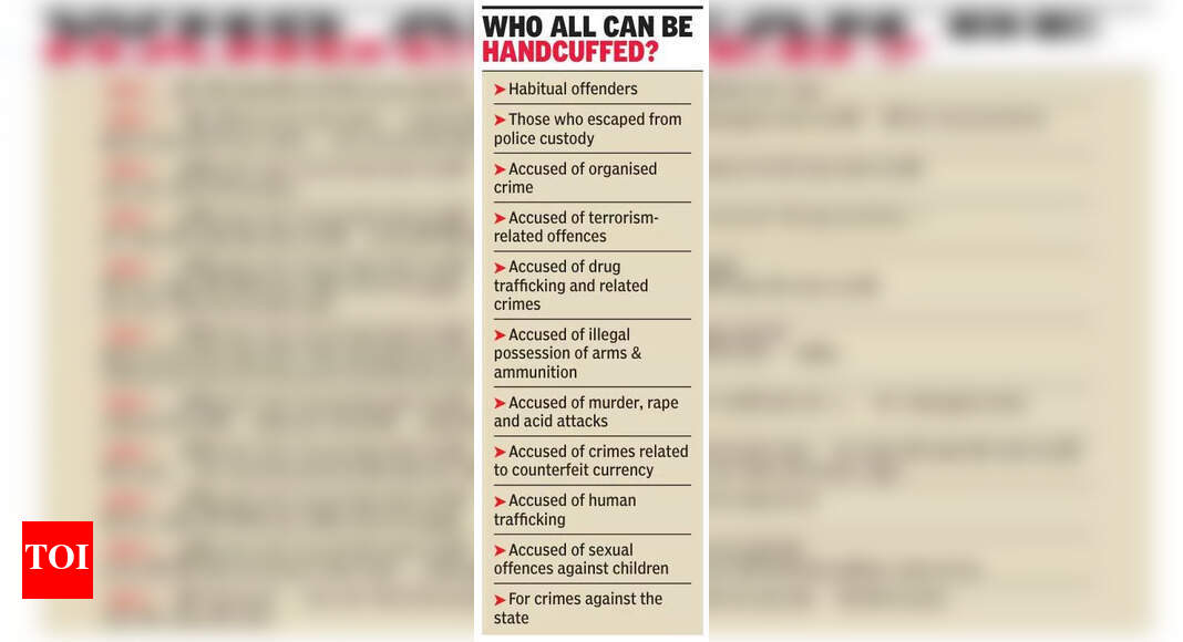 Cops start handcuffing high-risk offenders | Chandigarh News - The ...