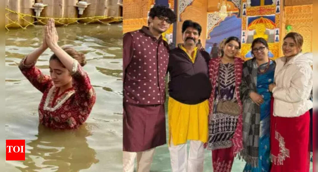 Shivangi Joshi takes holy dip in Triveni Sangam at Mahakumbh with her ...