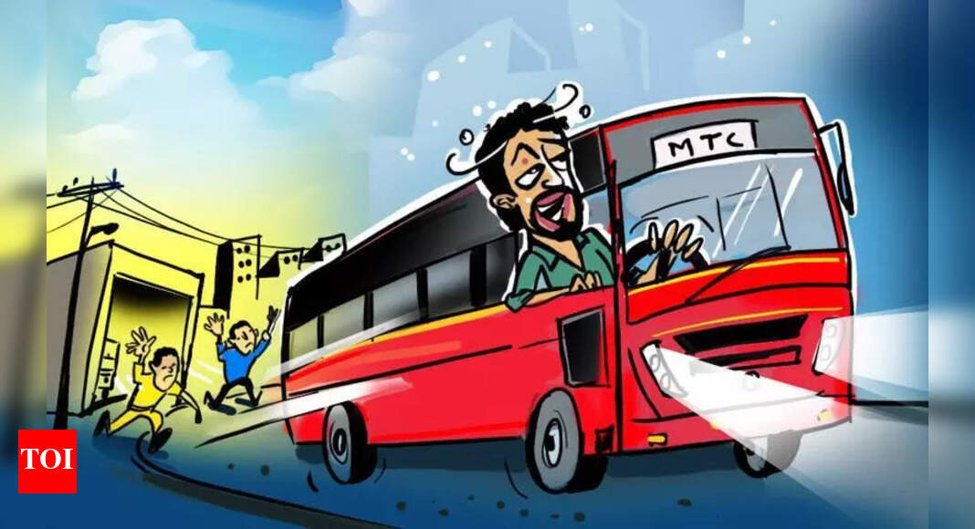 Drunk man drives off MTC bus from depot | Chennai News - The Times of India