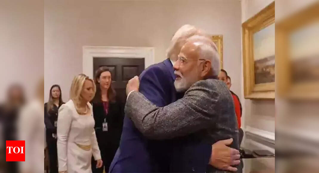 Donald Trump welcomes PM Modi with hug at White House | World News ...