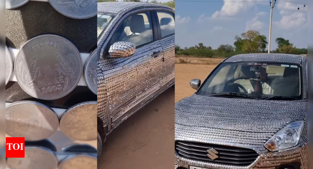 'Paise waali car': Rajasthan man turns his car into a shiny treasure ...