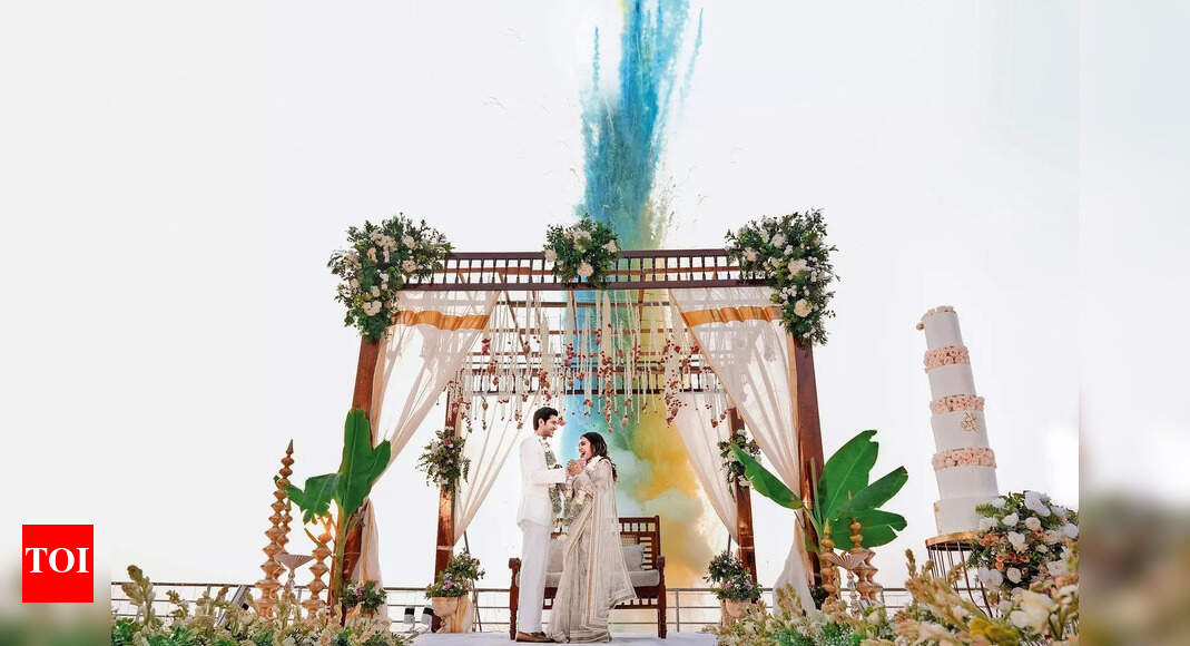 A dreamy reception for Parvati and Aashrith | Kannada Movie News - The ...