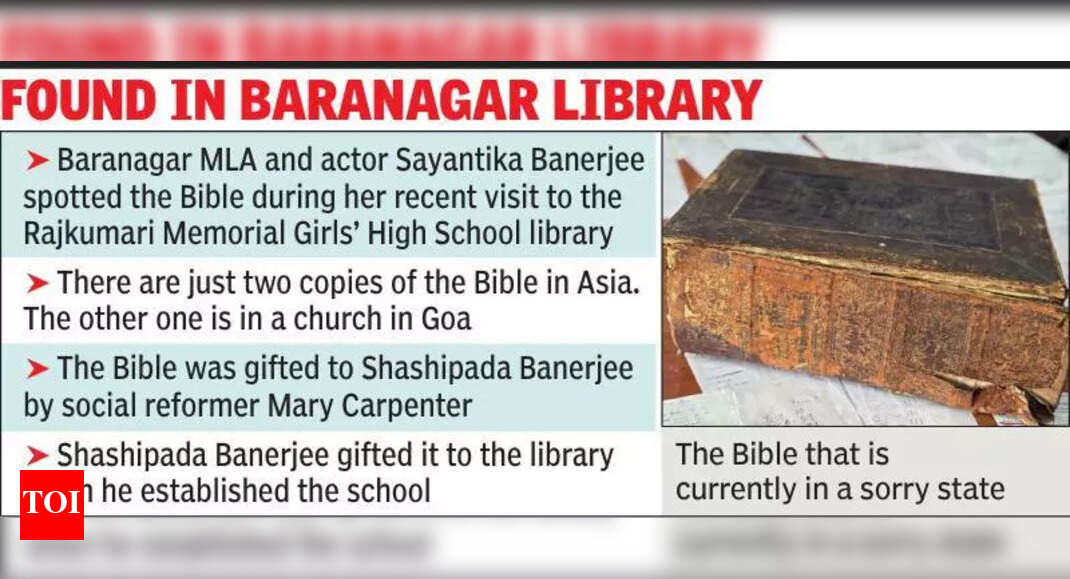 Conservation hope for 150-year-old rare Bible | Kolkata News - The ...