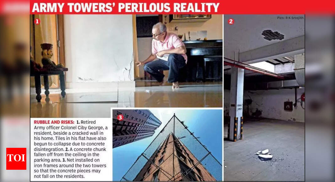 Chander Kunj residents live in fear amid falling chunks of concrete ...