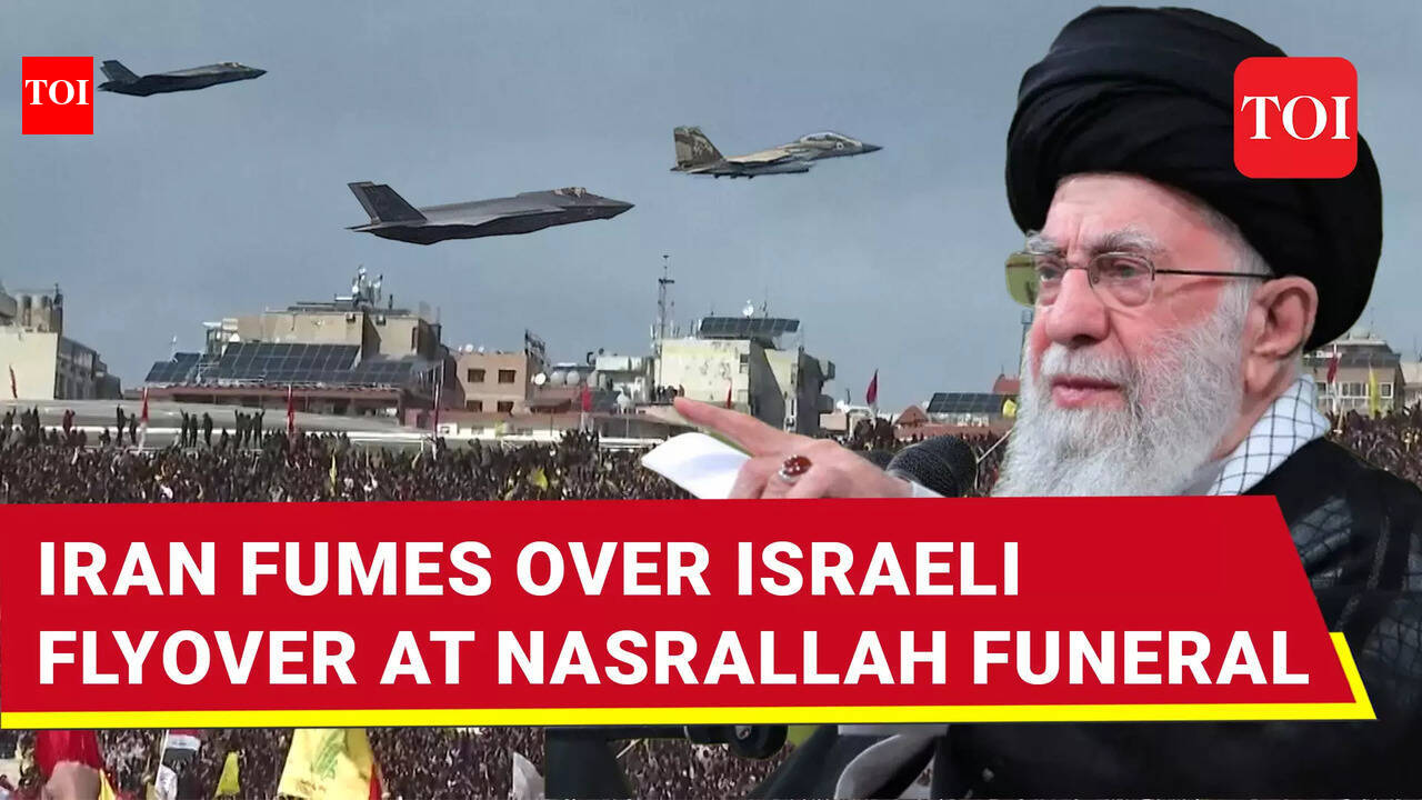 Iran Condemns Israel As Jets Fly Over Beirut During Hezbollah Funeral