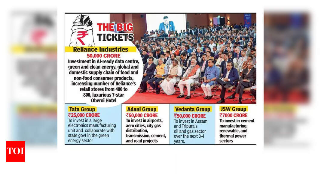 On Day 1, Tata, Reliance, Adani, Vedanta, JSW commit total investment ...