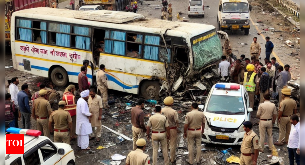 4 dead, 19 injured as bus crashes into truck on Agra-Lucknow expressway | Agra News - The Times ...