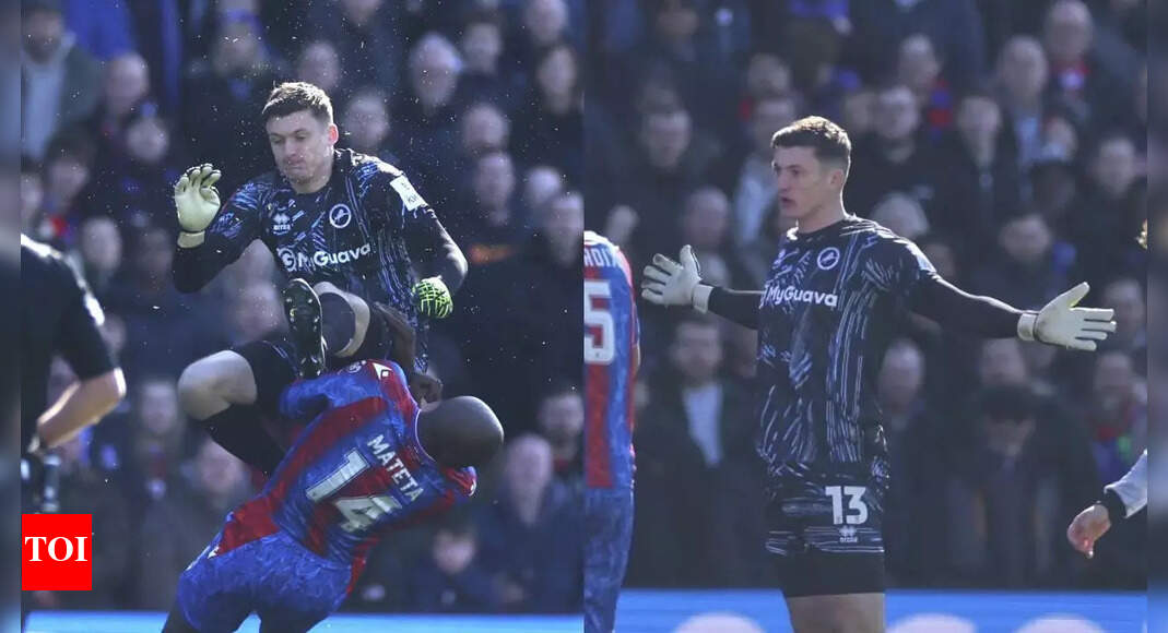 Watch: Millwall goalkeeper's high boot leaves Jean-Philippe Mateta ...