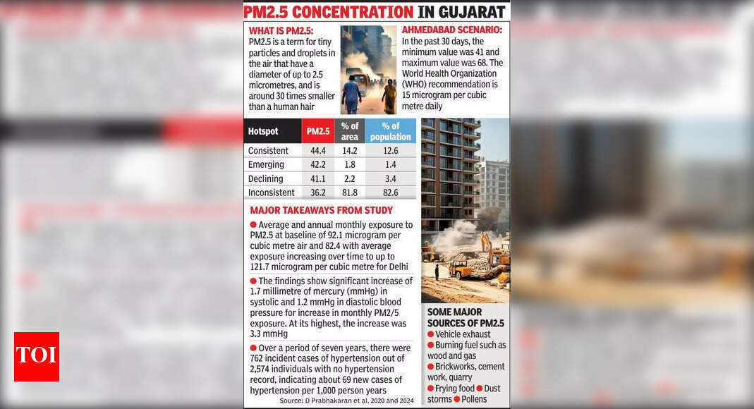 PM2.5 exposure can increase blood pressure by 3.3mmHg | Ahmedabad News - The Times of India