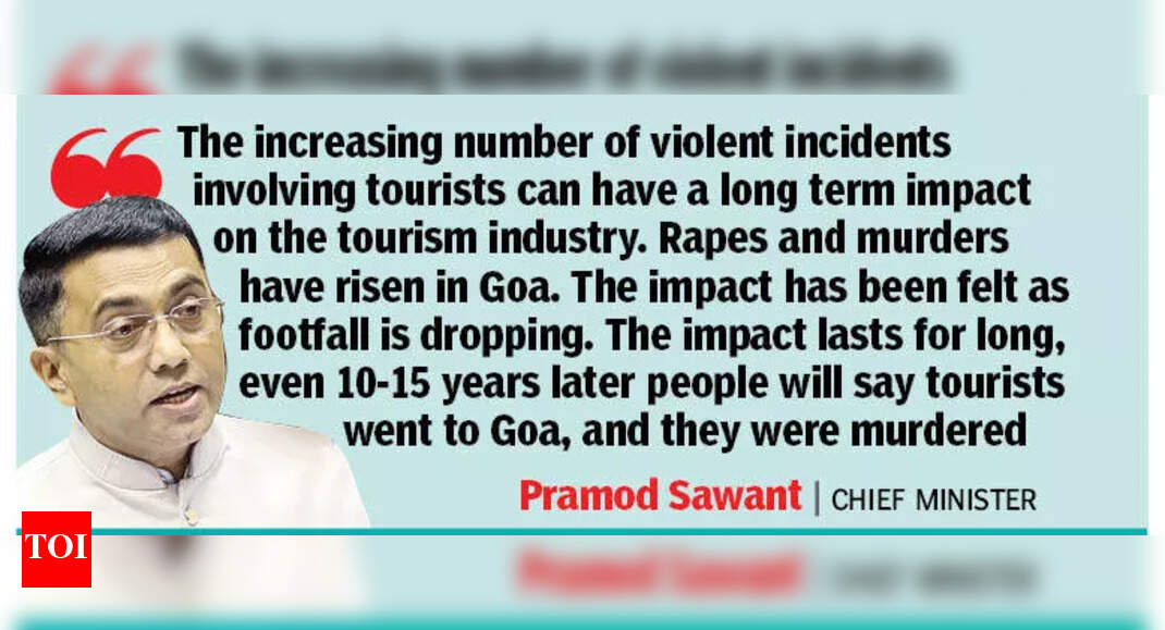 Rising crime in Goa hitting tourist footfall, says CM Sawant | Goa News ...
