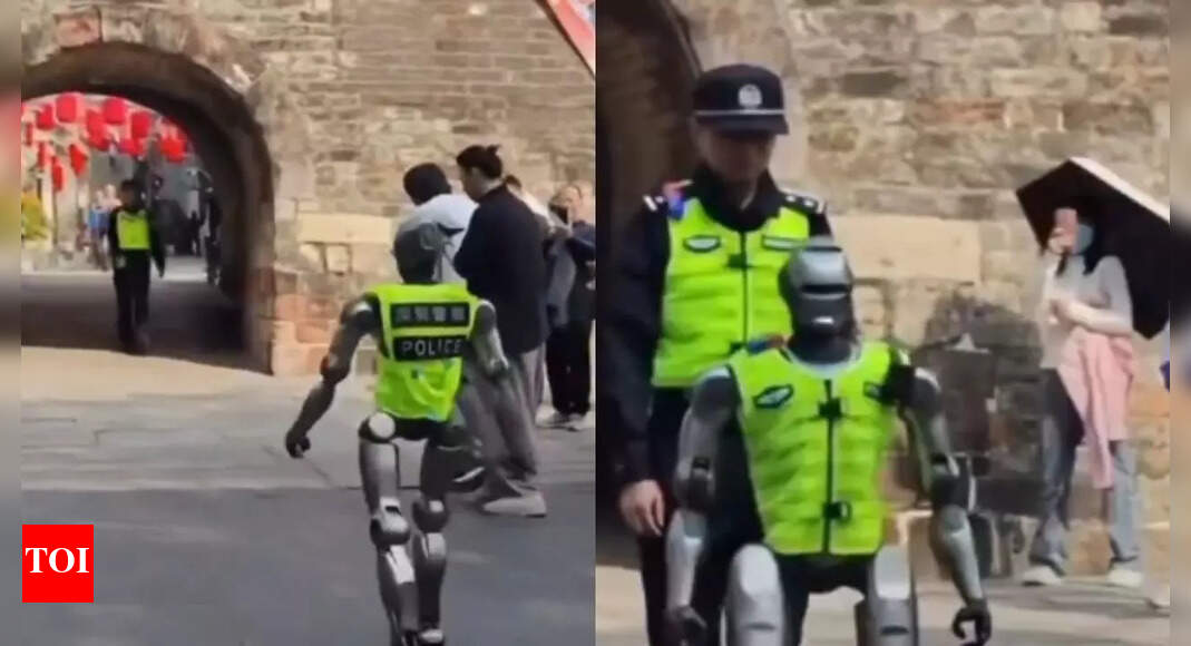 Watch: Chinese humanoid police robots patrolling streets go viral ...
