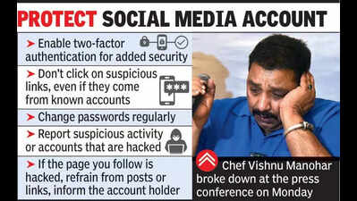Celebrity chef Vishnu Manohar’s Facebook page hacked, obscene content posted | Nagpur News ...