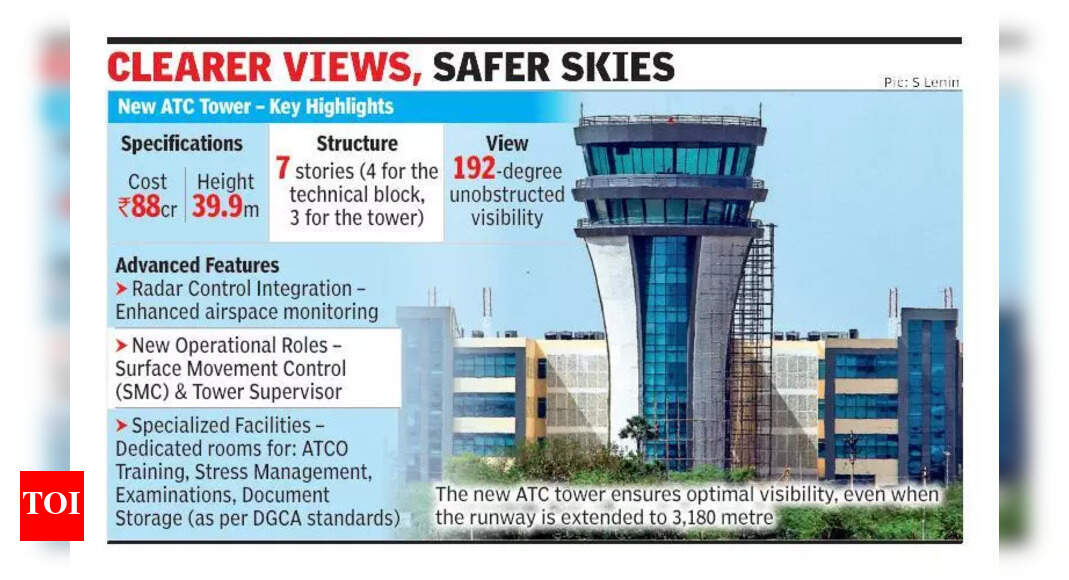 Madurai airport to commission new ATC tower in two months | Madurai ...