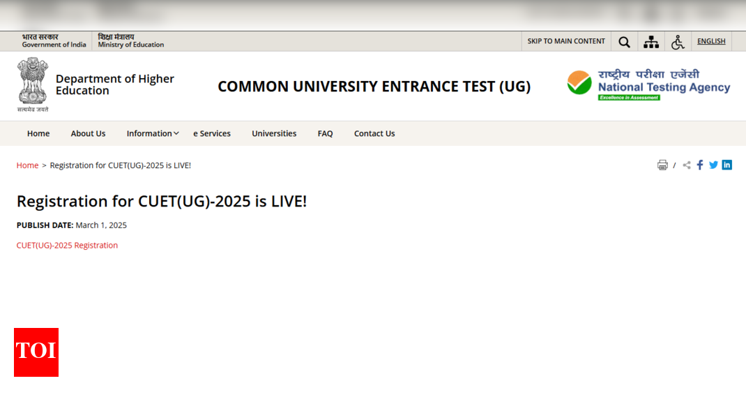 CUET UG 2025 registration window closing tomorrow: Check key details ...