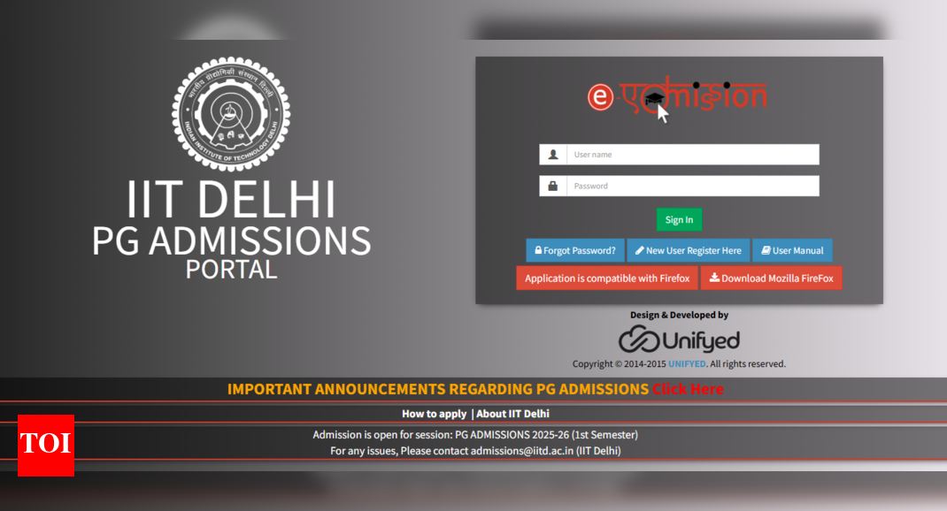 IIT Delhi MTech admissions 2025: Registration window opens, check ...