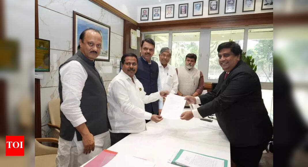 NCP MLA from Pimpri Anna Bansode files nomination for Maharashtra ...