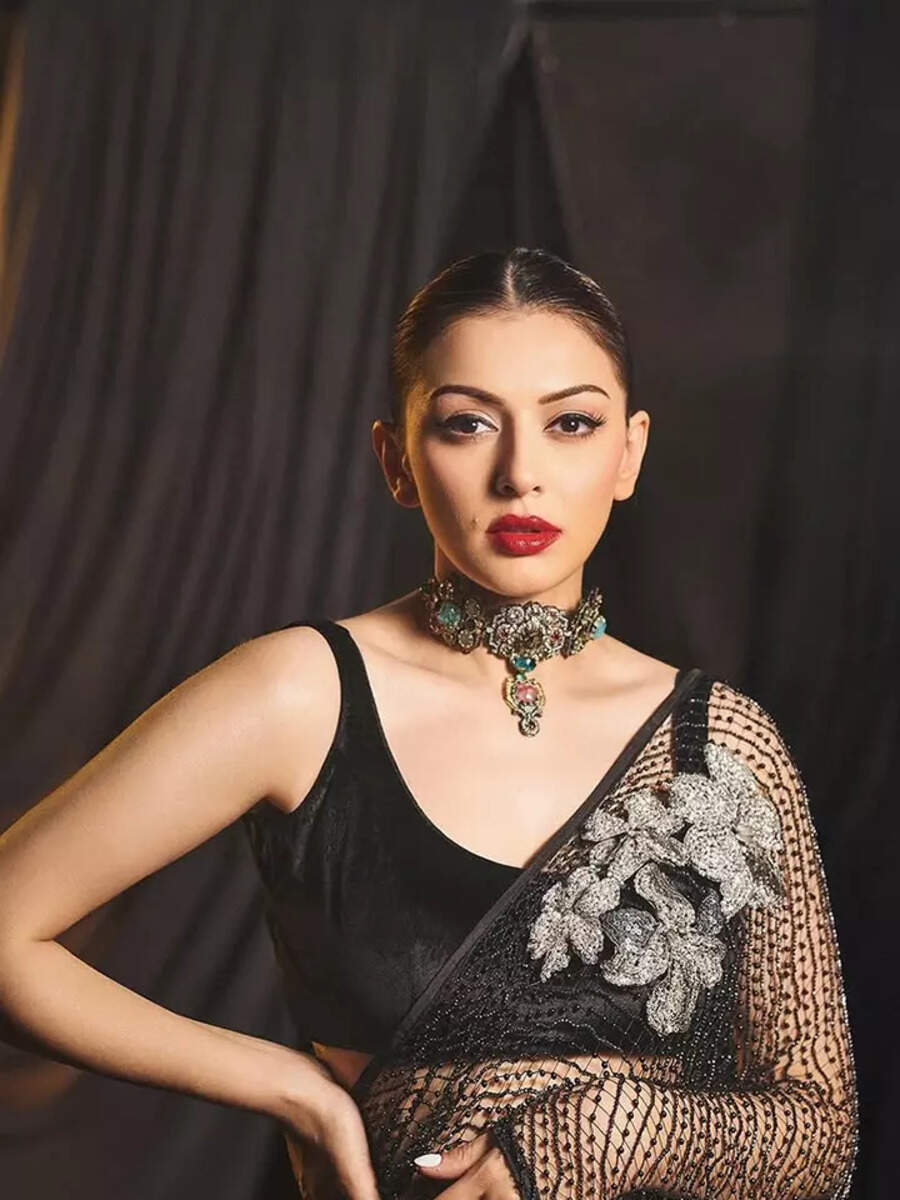 Hansika Motwani redefines elegance in a sheer black saree with regal ...