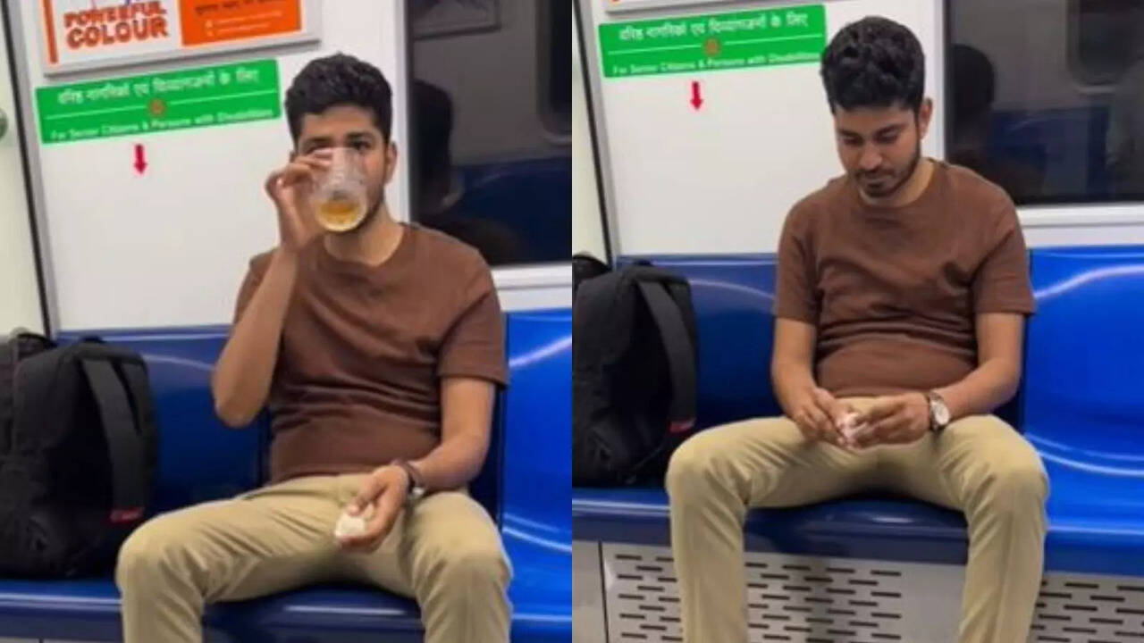 Man Arrested After Drinking, Eating Inside Delhi Metro Goes Viral: ‘Not ...